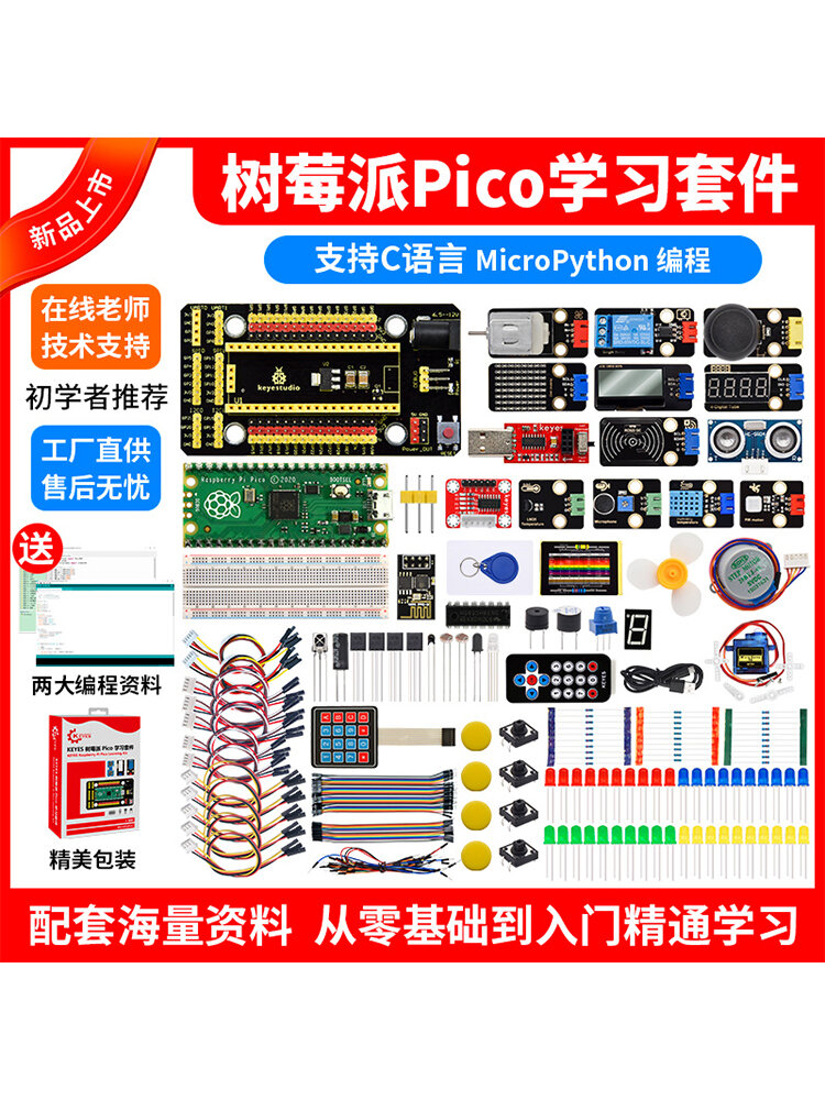 Raspberry Pi Pico Development Board MicroPython Programming Basic Entry ...
