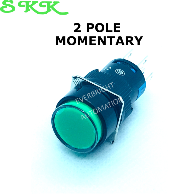 16mm LA16 24V LED Round Momentary Non-Latching Self Reset Push Button 2 Pole 2NO 2NC | Lazada