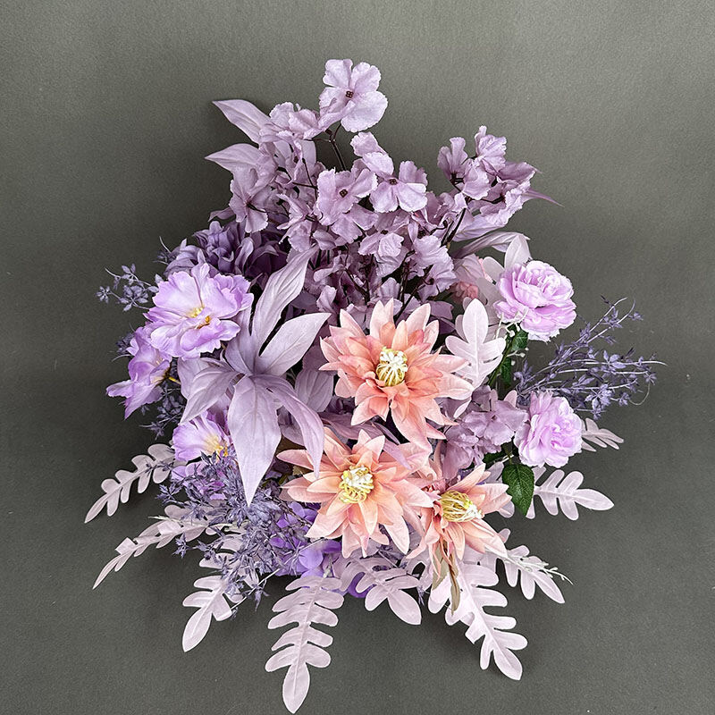 Fresh Wedding Floor Flower Arrangement Korean Wedding Stage Artificial ...