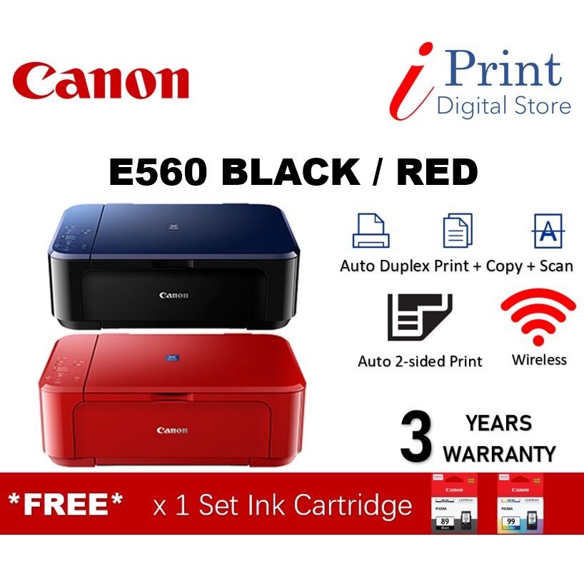 CANON E560 PRINTER ALL-IN-ONE BLACK OR RED COLOR ( PRINT , SCAN , COPY ...