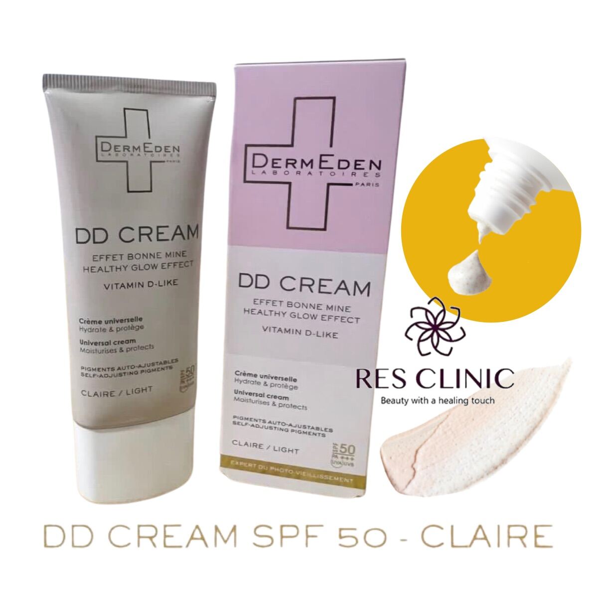[RES CLINIC] DermEden DD Cream SPF50 (LIGHT COLOUR) - 50ml | Lazada