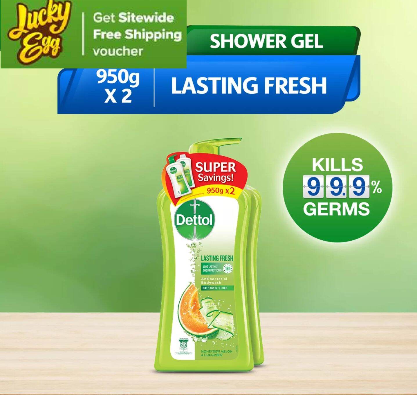Dettol body wash 950ml x 2 packs/ 850ml x2 refill