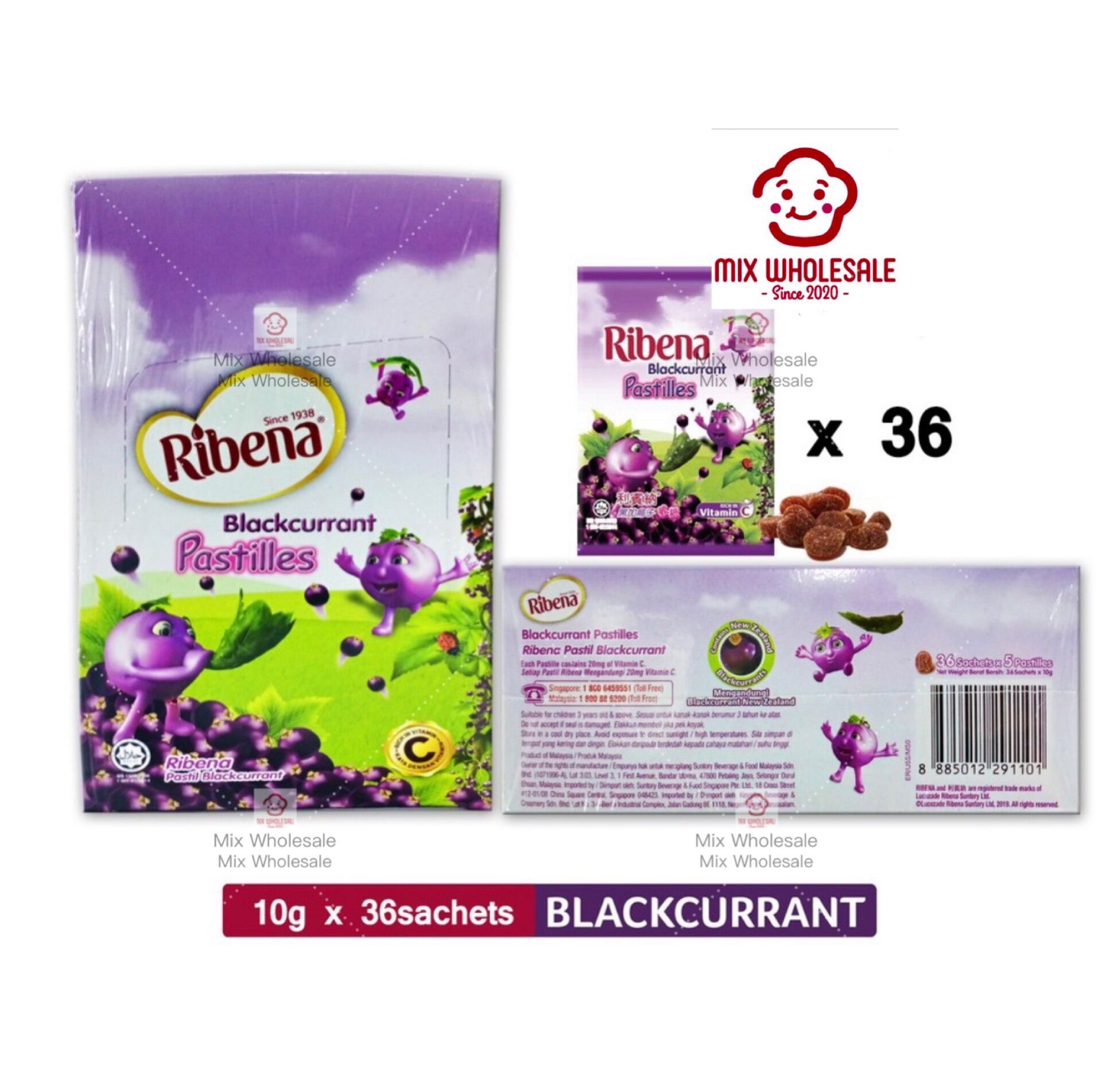 Ribena Blackcurrant Pastilles 10g x 36 sachets (1 box) | Lazada
