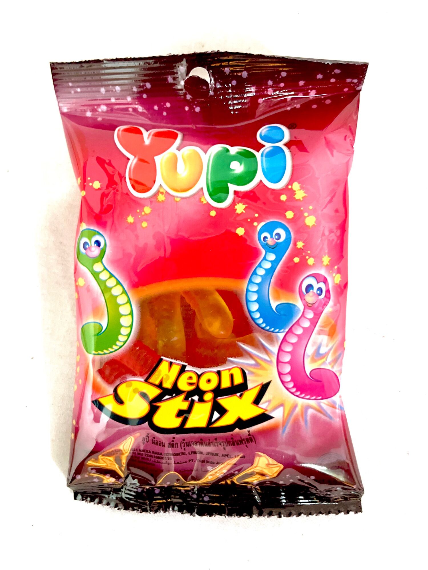 Yupi 40g Gummy Sweet Candy Strawberry Kiss Happy Bears Neon Stix Iced ...