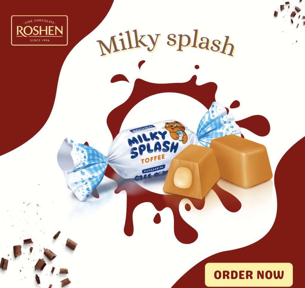 Roshen Milky Splash Toffee With A Milk Filling | Lazada