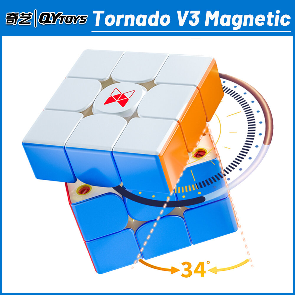 QiYi X-Man Tornado V3M 3x 3รุ่นเรือธงแม่เหล็กมหัศจรรย์ลูกบาศก์ความเร็ว ...