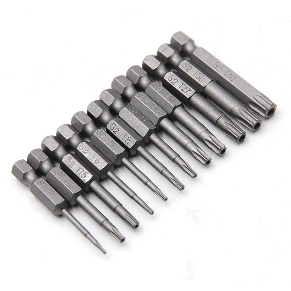 12pc Hollow Plum Blossom Screwdriver Head 50mm Long S2 Hexagonal Handle ...