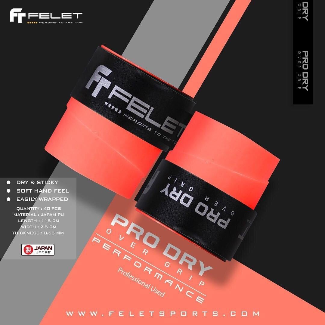 FELET Pro Dry Overgrip 100%ORIGINAL Made in Japan 日本製 for Badminton ...