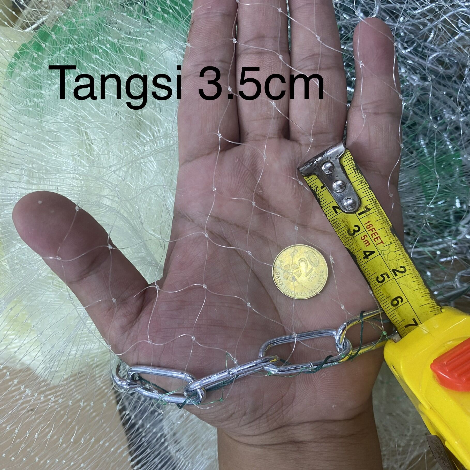 Jala Ikan Jala Udang Fish Net Fishing Net Rantai Besi Bergalvani 渔网虾网撒网 ...