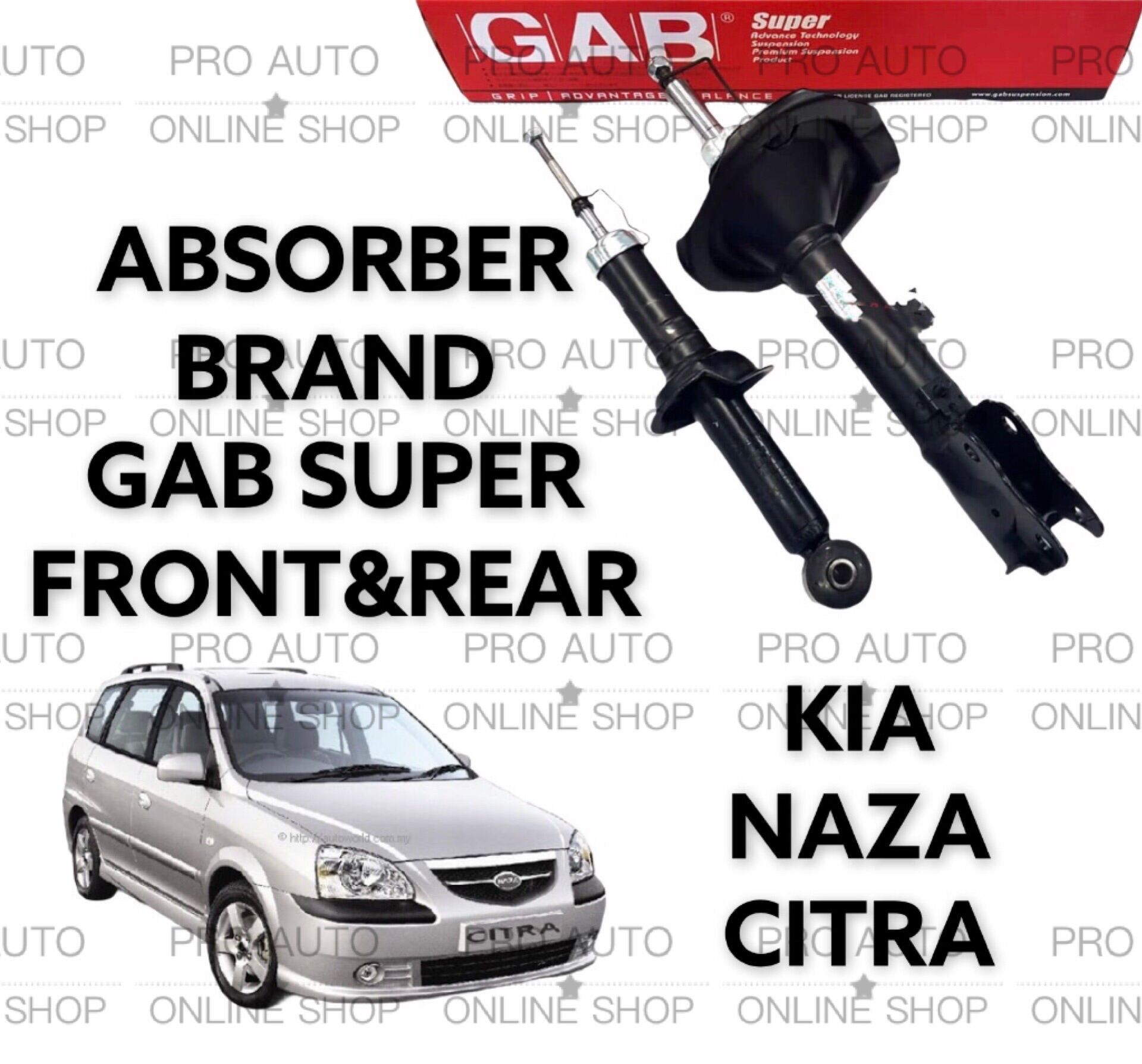 KIA NAZA CITRA ABSORBER BRAND GAB SUPER FRONT&REAR | Lazada