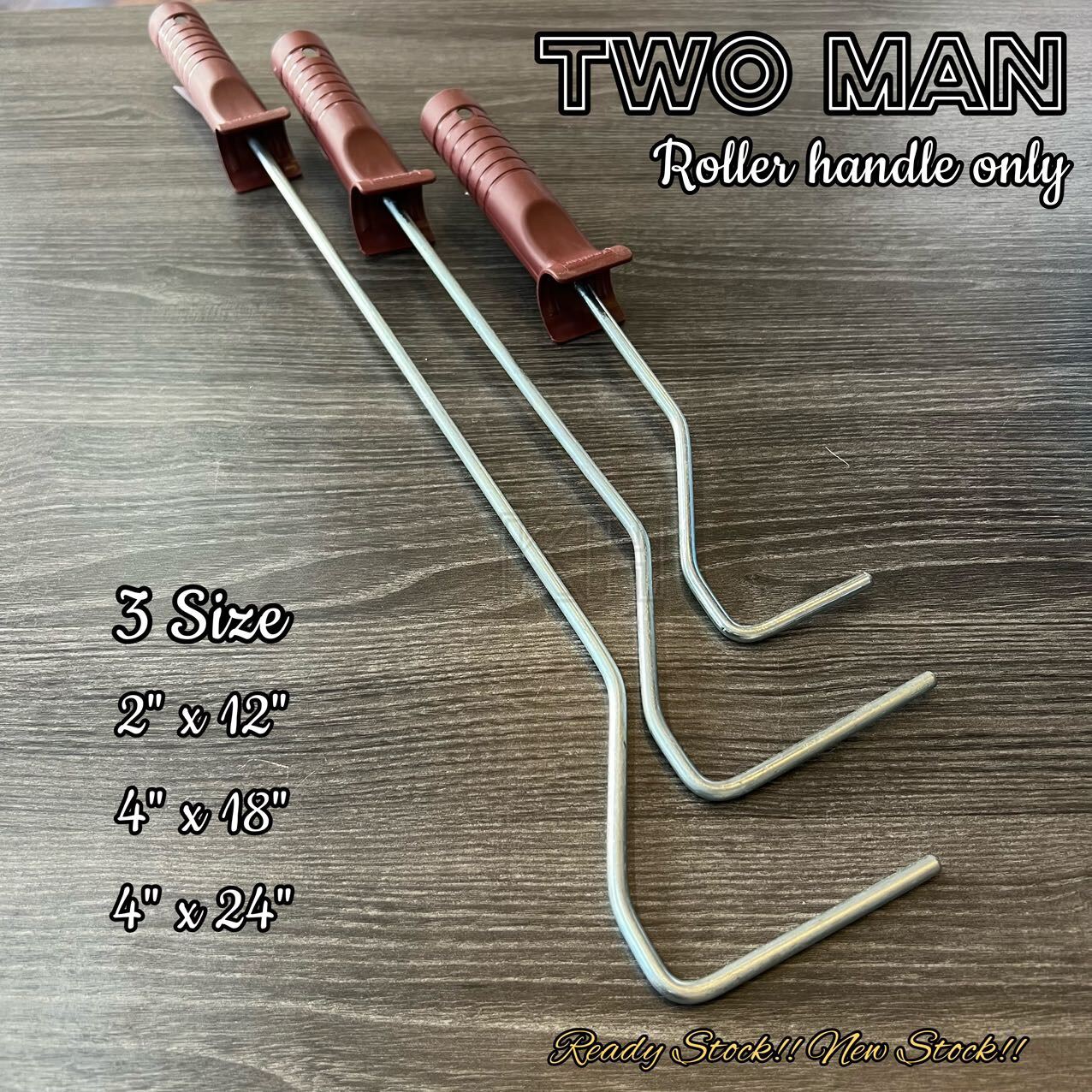 2" x 12"/ 4" x 18" & 24" PAINT ROLLER HANDLE / 2 / 4INCH BATANG ROLLER ...