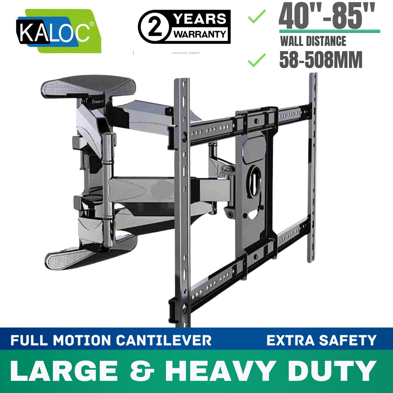 Kaloc S8 40"-85" Slim High Quality Full Motion Moveable Tilt Swivel ...