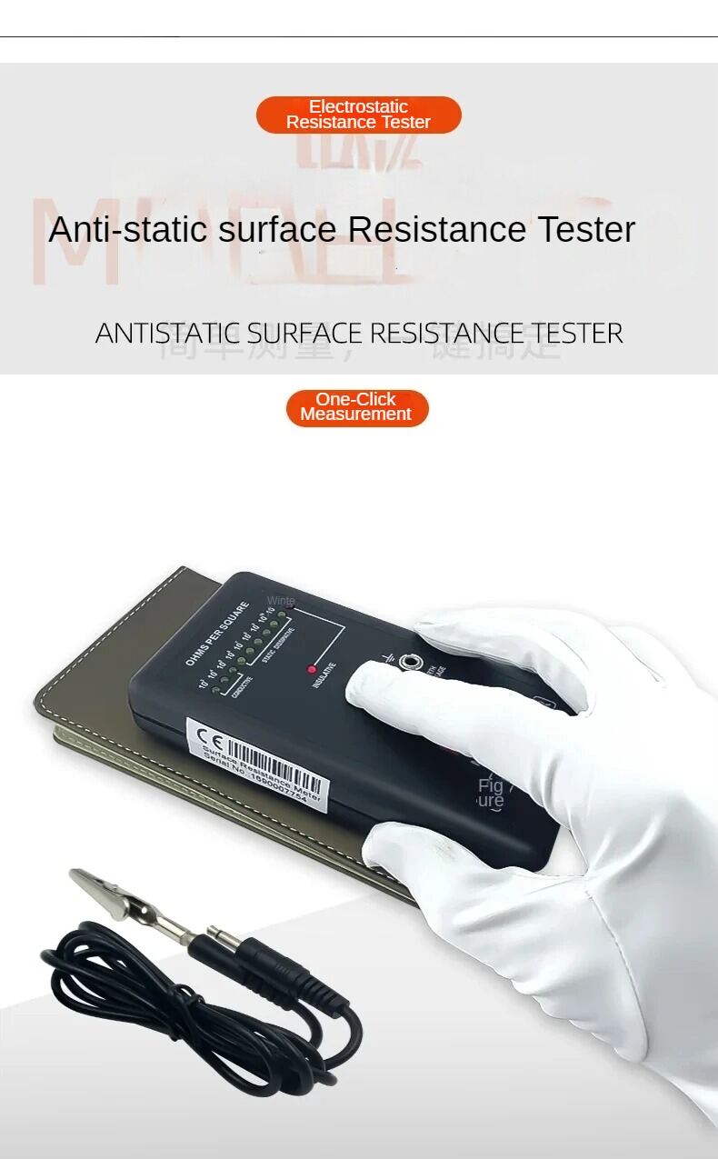 Surface Resistance Meter ESD Resistivity Tester Static Electricity ...