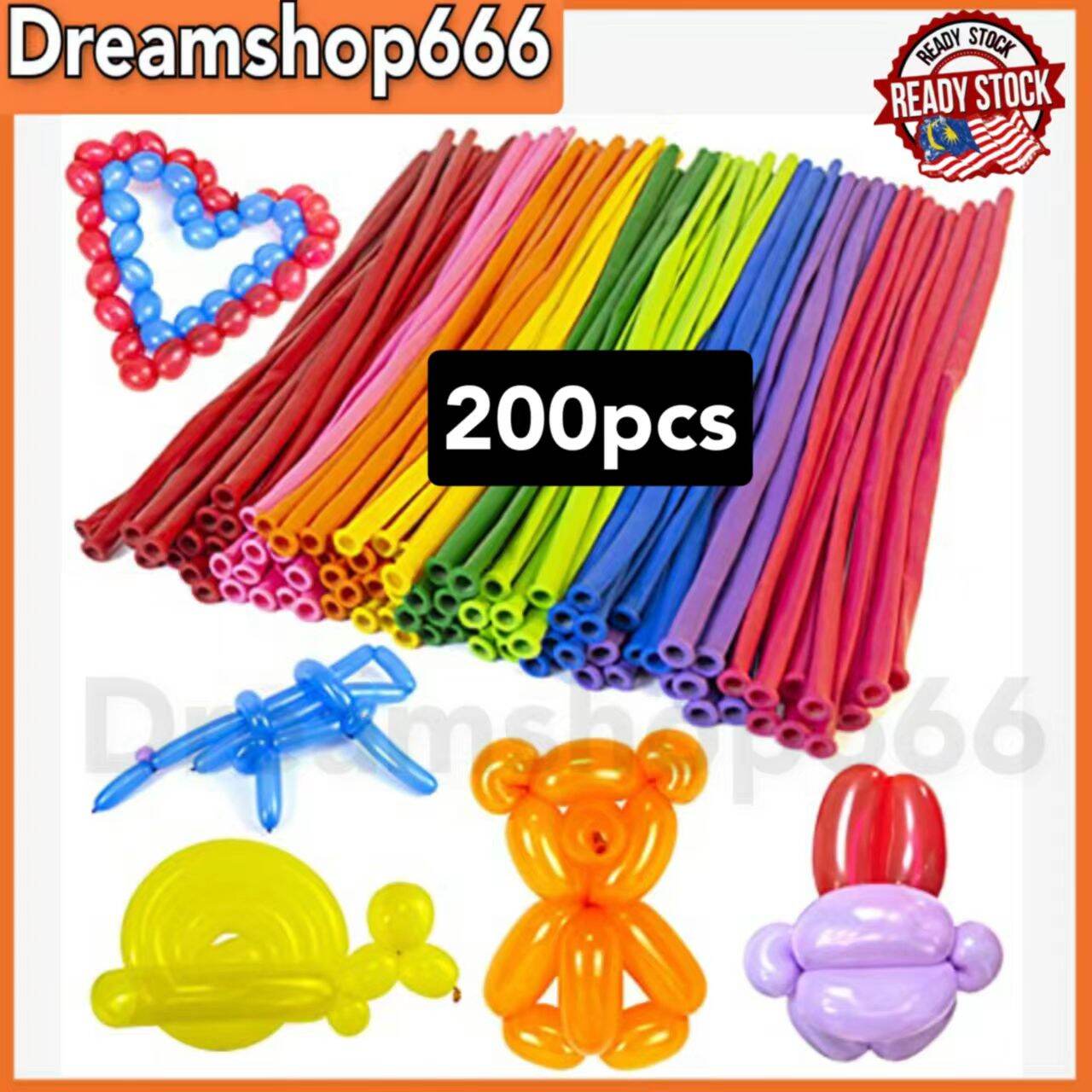 200pcs Long Balloon twist balloon/ballon panjang/belon decoration party ...