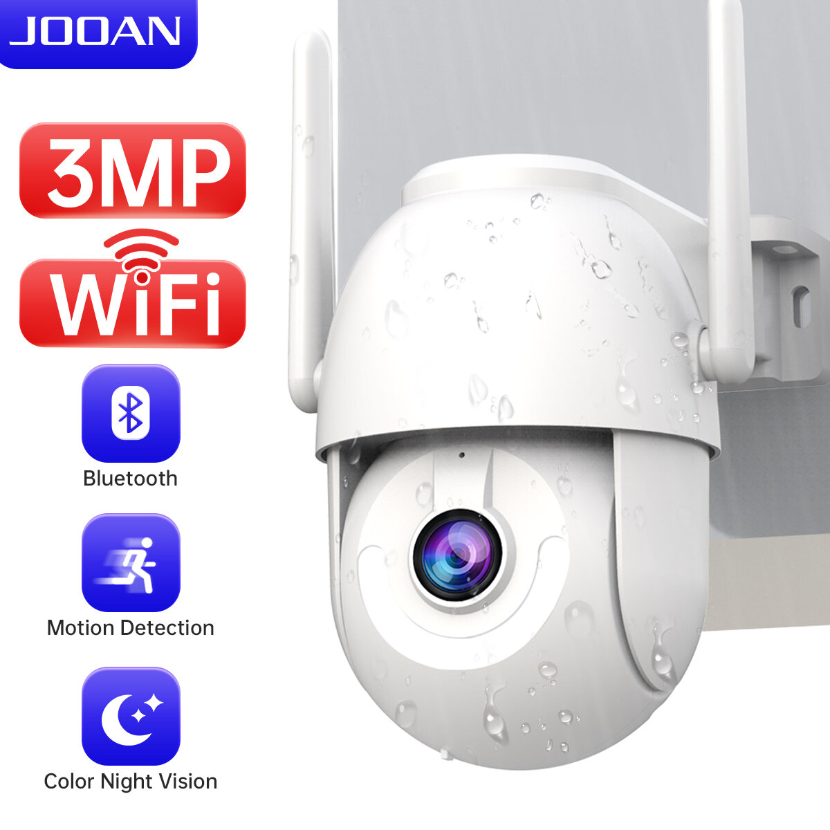 Jooan CCTV Wireless Outdoor 3MP 1080P PTZ WIFI Dome Camera Security ...