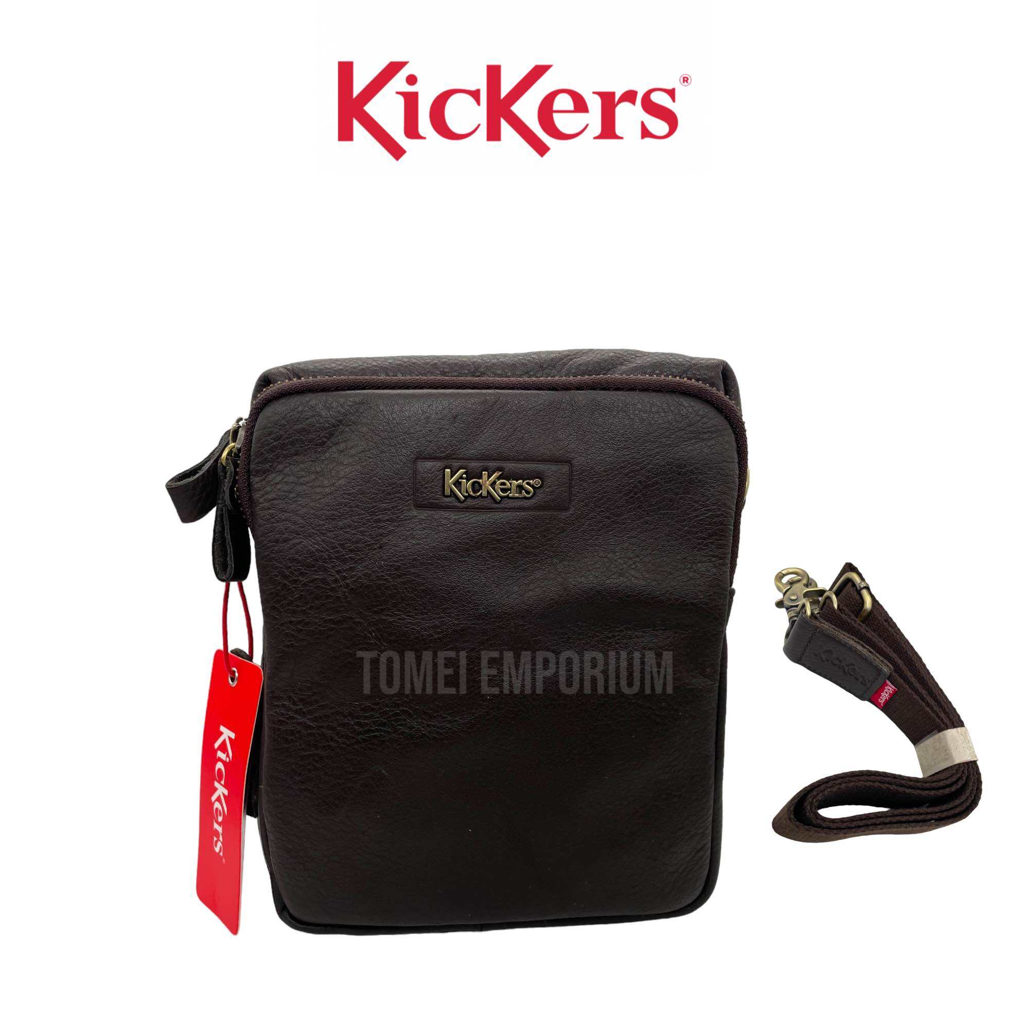 Kickers Men’s Leather Crossbody Bag Sling Bag / Waist Bag 1KIC-89170 ...