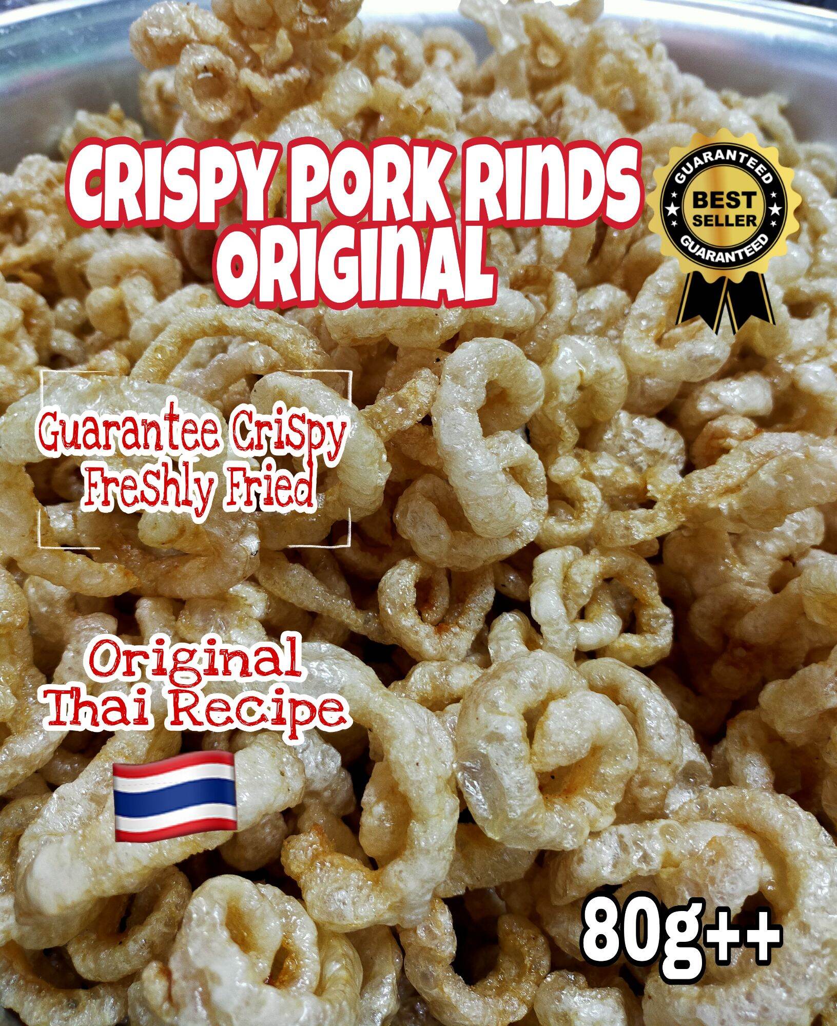 Thai homemade Crispy Pork Rinds/Crispy fried Pork Skins/ 炸猪皮/NON-HALAL ...
