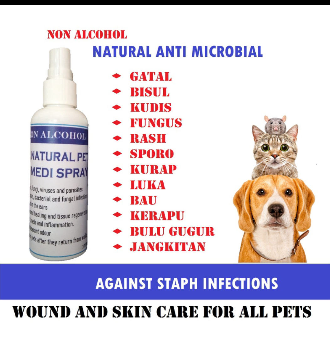 Anti-Microbial Spray 100ml for all pets. Hamster, Cat, Dog, KURAP ...