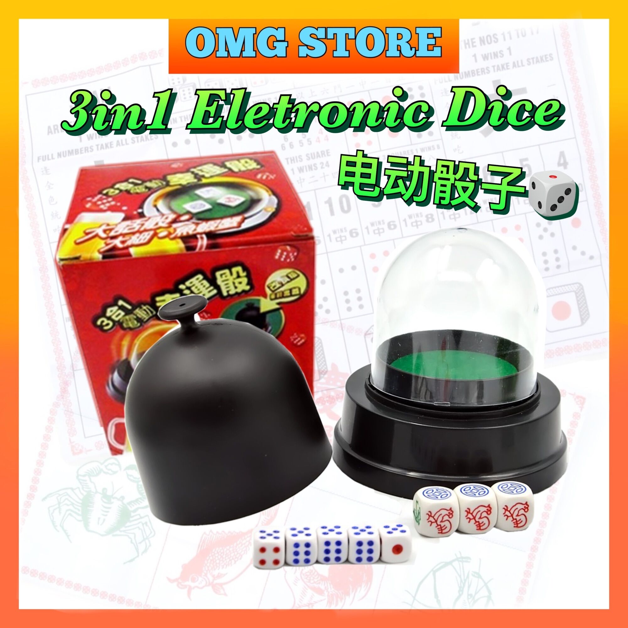 Malaysia Ready Stock 3in1 Electronic Dice Roller Cup Set Battery ...