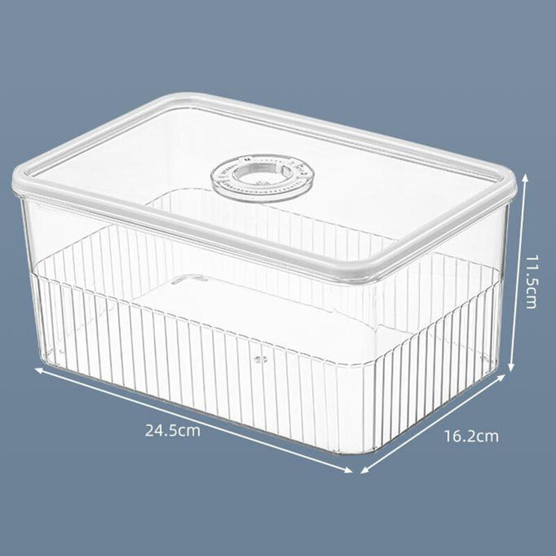 Fridge Storage Bins Transparent Kitchen Refrigerator Seal Fresh Box ...