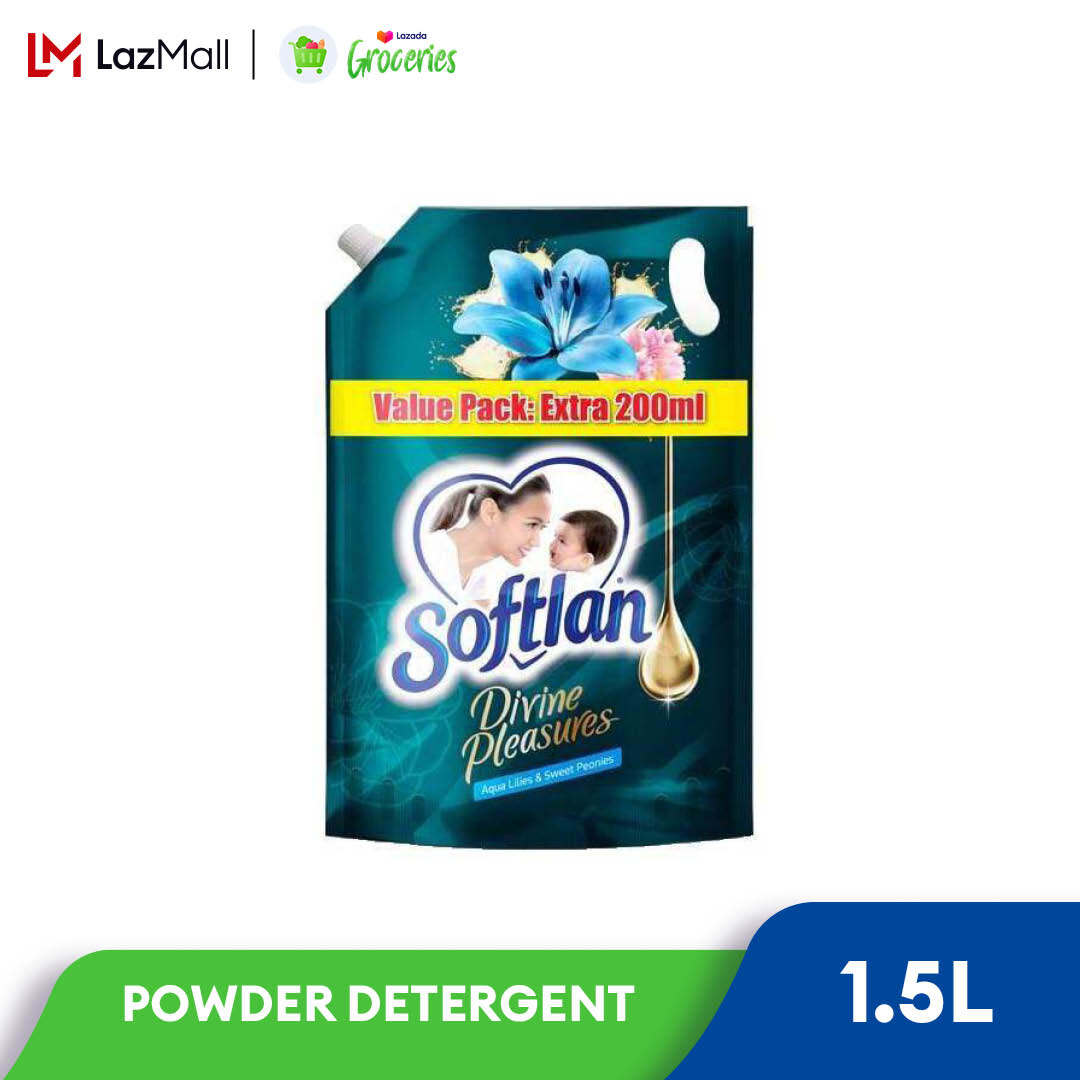 Softlan Divine Pleasures Aqua Lilies & Sweet Peonies Fabric Softener 1 ...