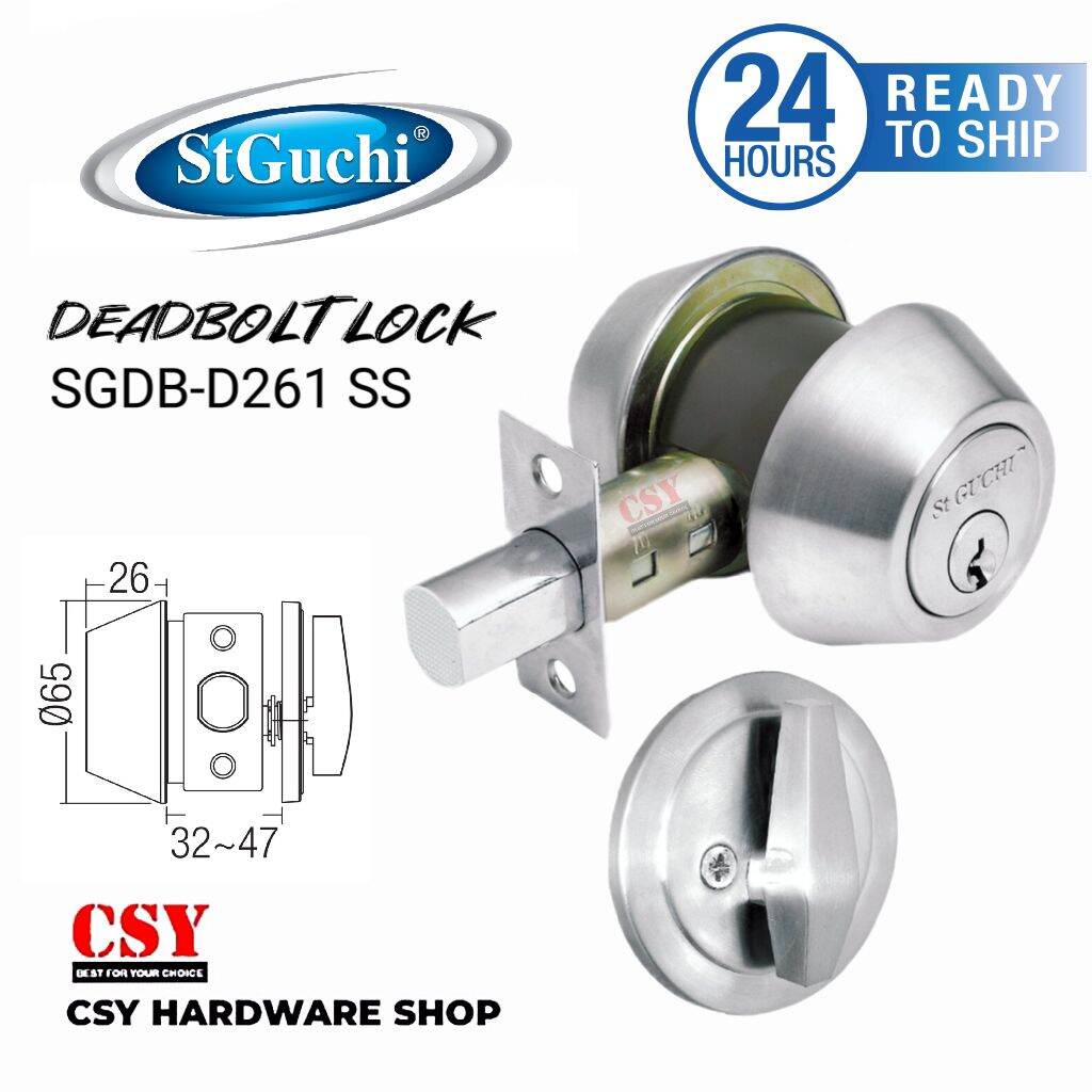 St Guchi SGDB-D291AC / SGDB-D261SS Thumbturn & Key Deadbolt Lock | Lazada