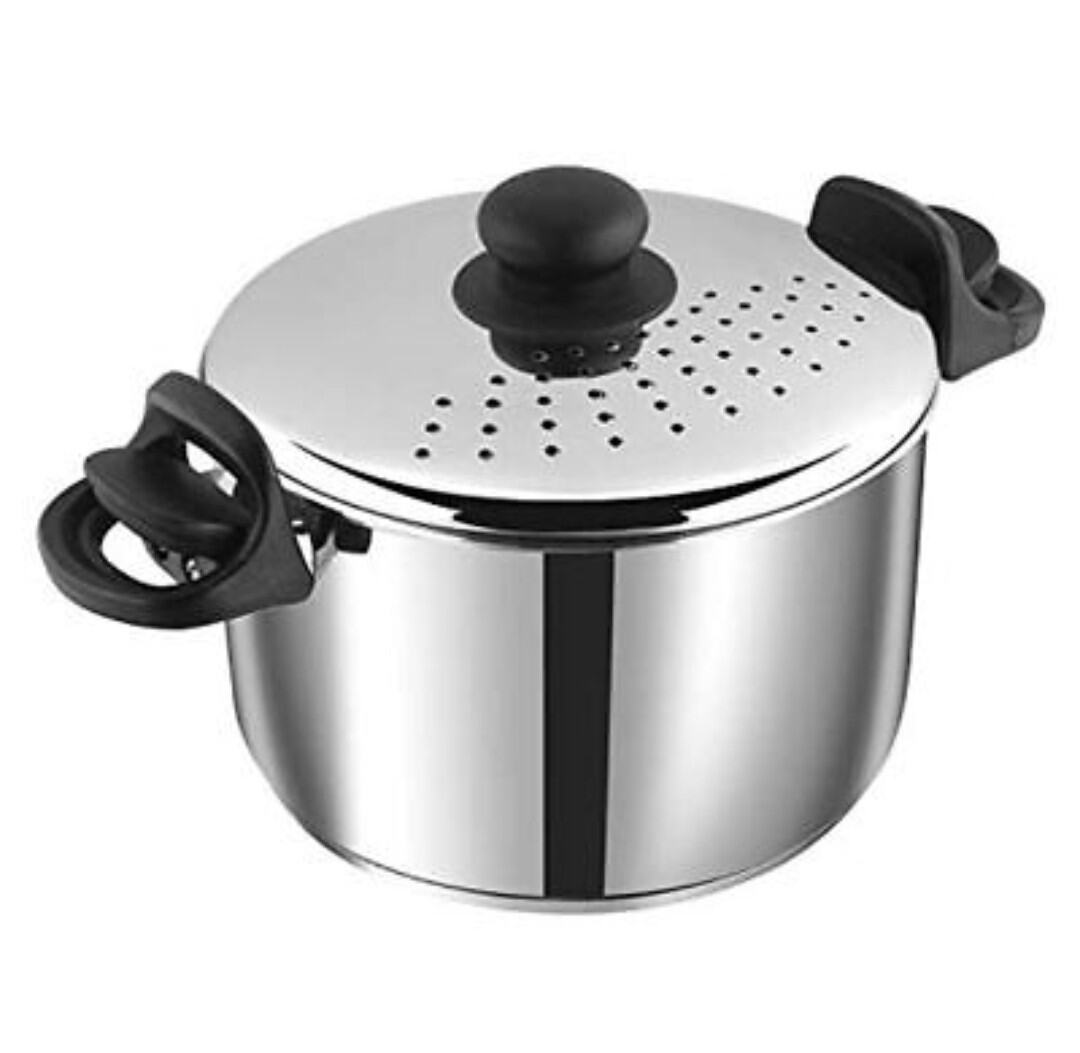 Praylady Stainless Steel Strainer Pot with Glass Lid (3.5 Strainer for ...