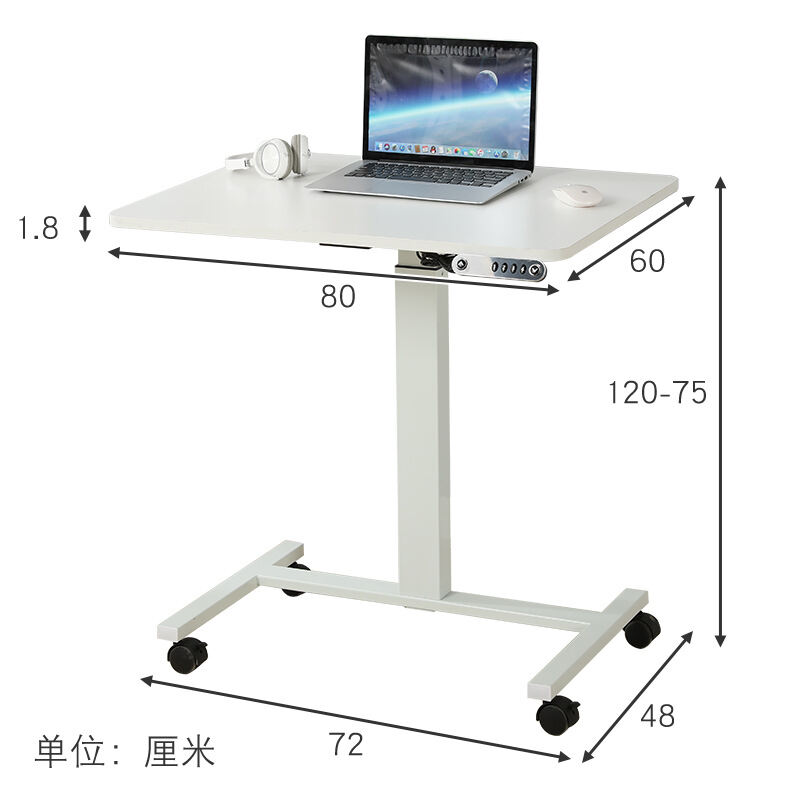 Electric Lifting Desk Up-down Standing Moving PC Desk White Study ...