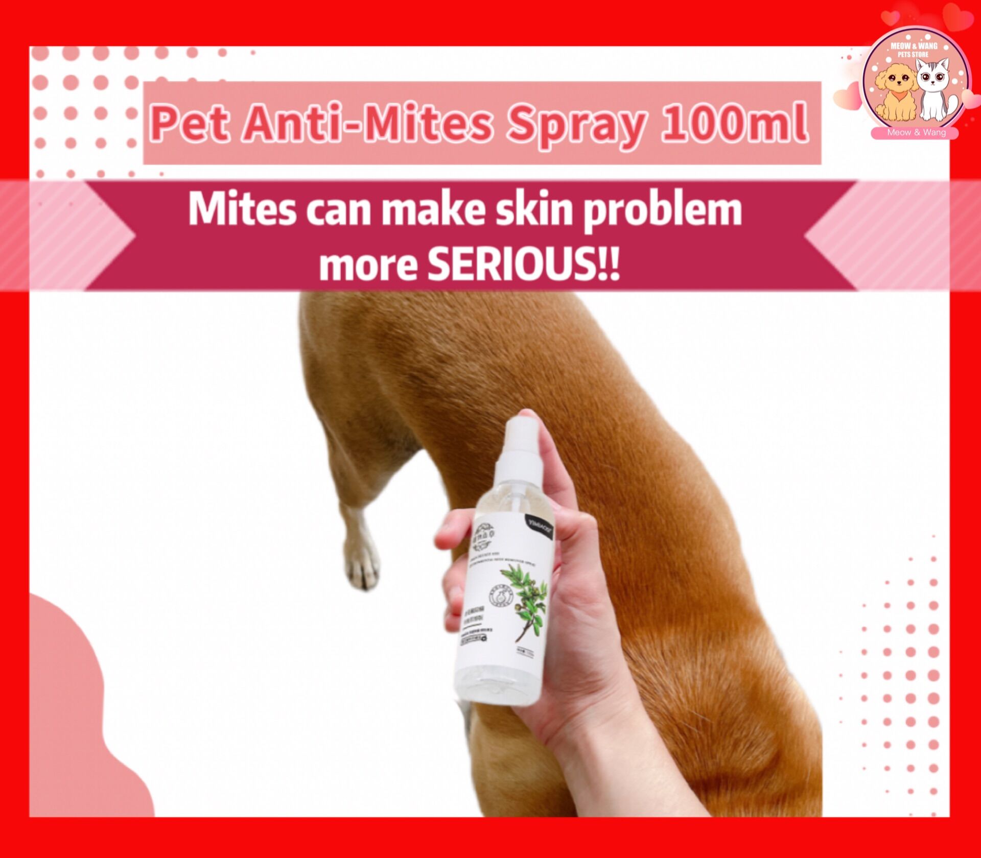 【meownwang】Pet Mites & Bed Bug Anti-Mites Spray 100ml | Lazada