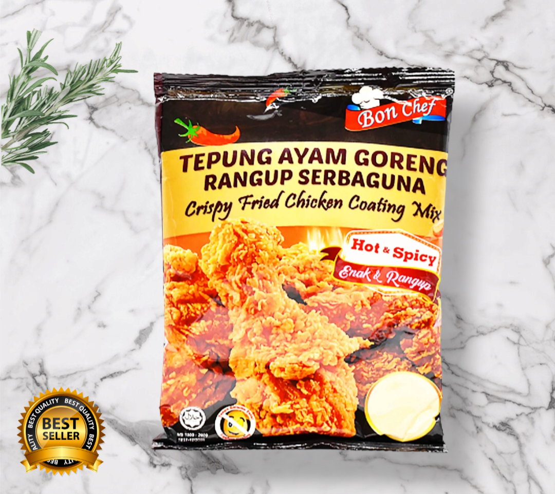 [ READY STOCK ] Tepung Ayam Goreng Rangup BON CHEF Hot & Spicy Crispy ...