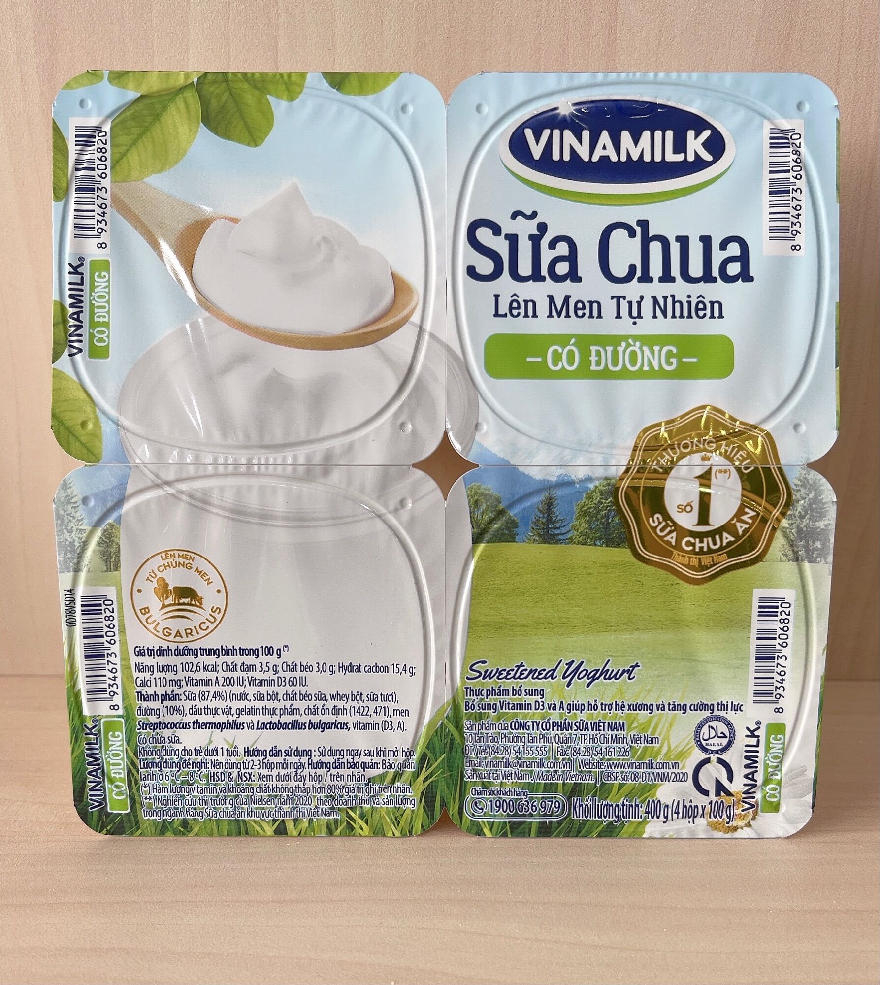 Sua Chua Vinamilk Yogurt Pudding 4Cups x 100g | Lazada