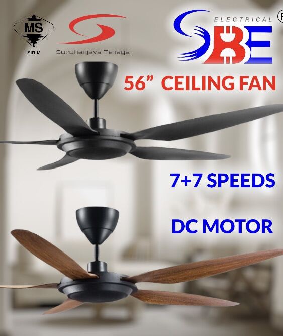 DC MOTOR SIRIM CEILING FAN/ SBE DC4221 56” DC MOTOR 14SPEEDS (7F+7R ...