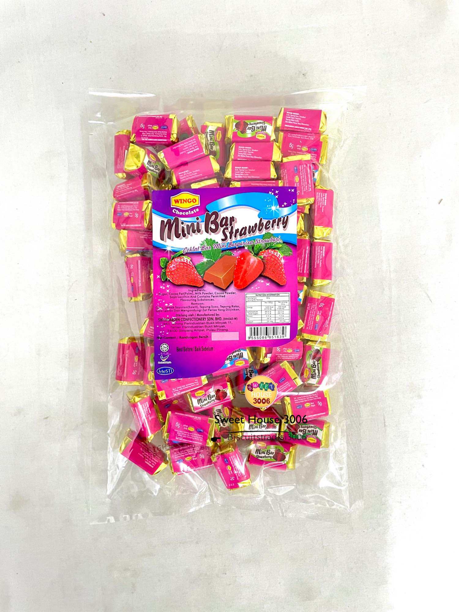 Wingo Chocolate Mini Bar Milk Choco Coklat Peanut Flavour 600g | Lazada