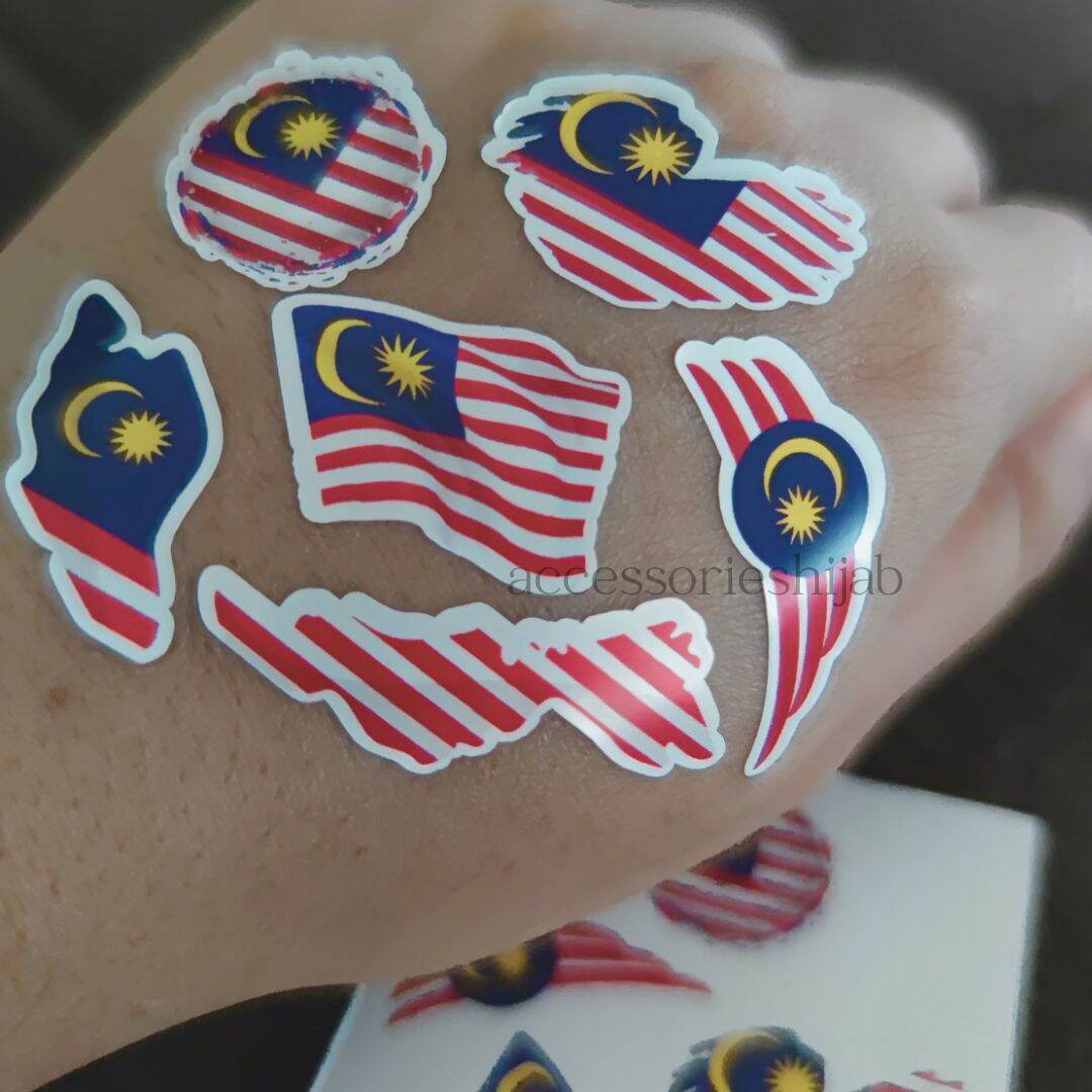 READY STOCK STICKER TATTOO STICKER PIPI BENDERA MALAYSIA MERDEKA MADANI ...