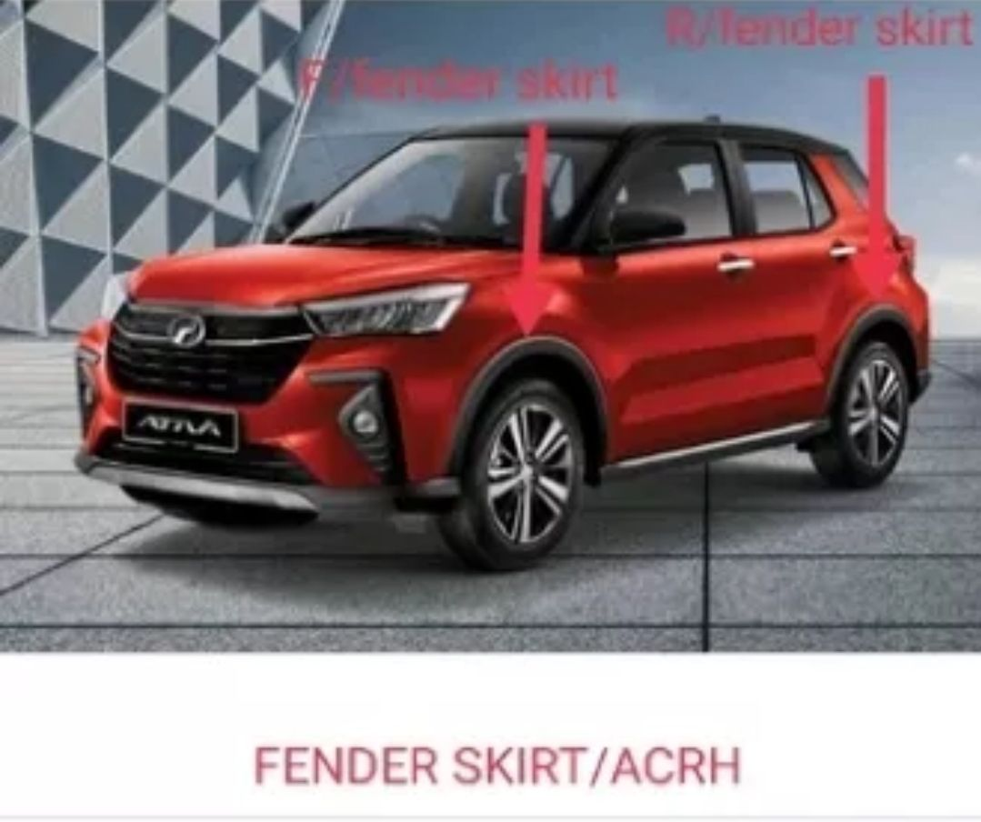 PERODUA ATIVA FRONT / REAR FENDER MUDGUARD SKIRT WHEEL ARCH | Lazada