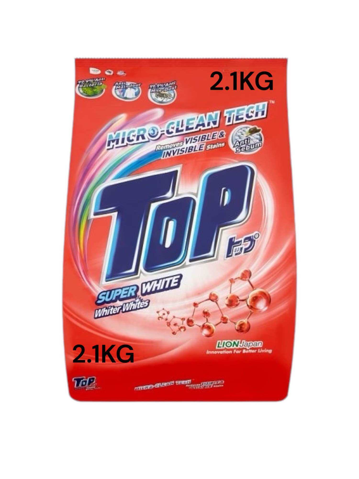 2.1kg Top Micro-Clean Powder Detergent/Sabun Serbuk/洗衣粉(Super Colour ...