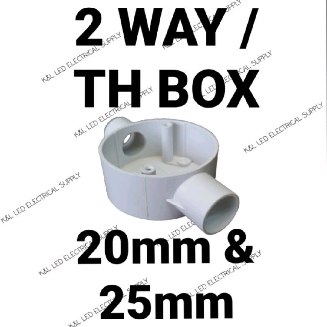 PVC CONDUIT FITTING 2 WAY BOX 20MM 3/4" & 25MM 1" | Lazada