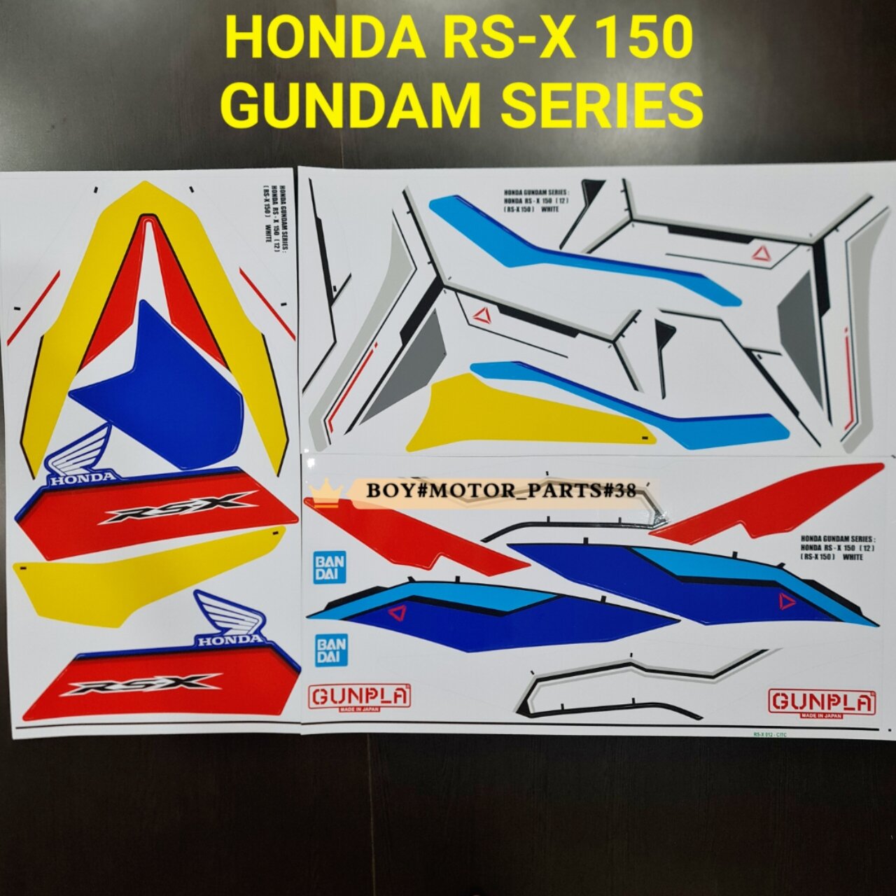HONDA RSX 150 CUSTOM DESIGN GUNDAM SERIES BODY STICKER SPECIAL EDITION ...