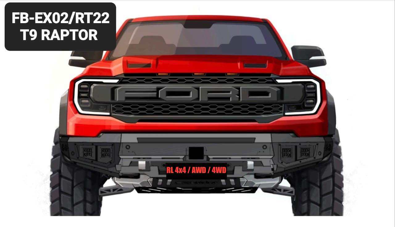 EXSPIDER Ford ranger T9 RAPTOR front bumper aluminium kangaroo bull bar ...