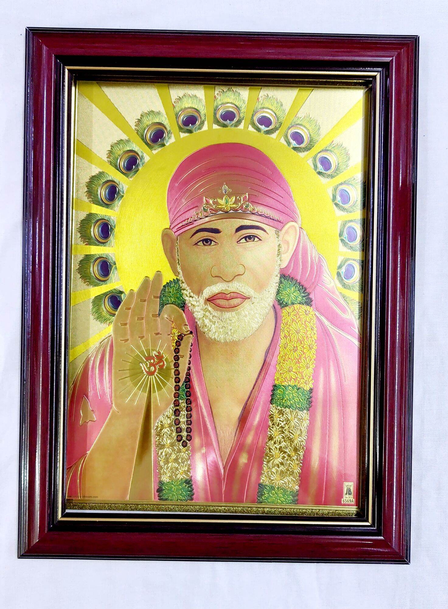 Shirdi Sai Baba Photo Frame A4 Size Gold Foil Sai Baba Picture | Lazada