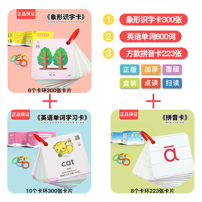 Pictograms Literacy Card Kindergarten Children Recognition Hanzi Card ...