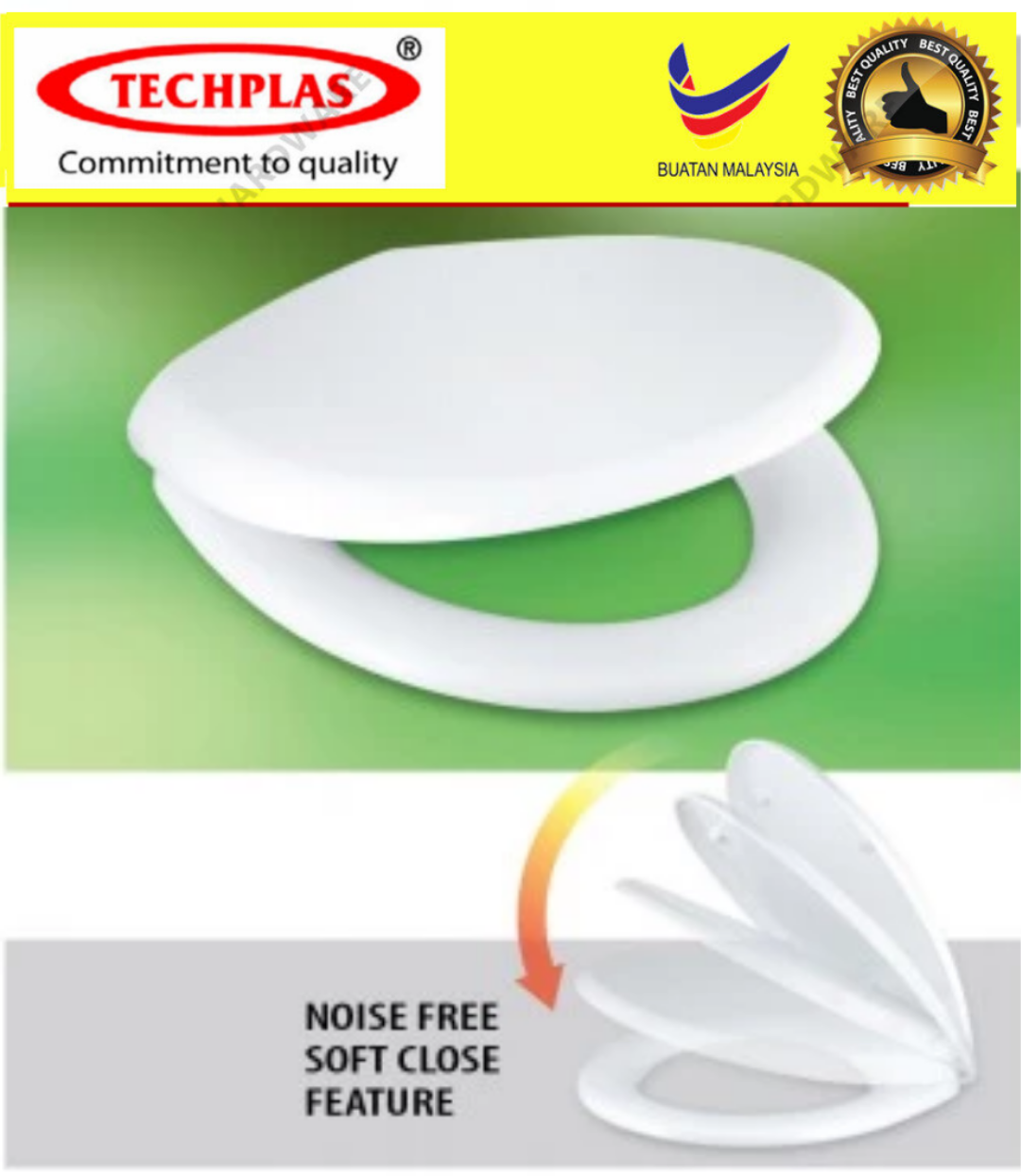 techplas original Malaysian products tss-4129 soft close seat cover toilet seat and cover | Lazada
