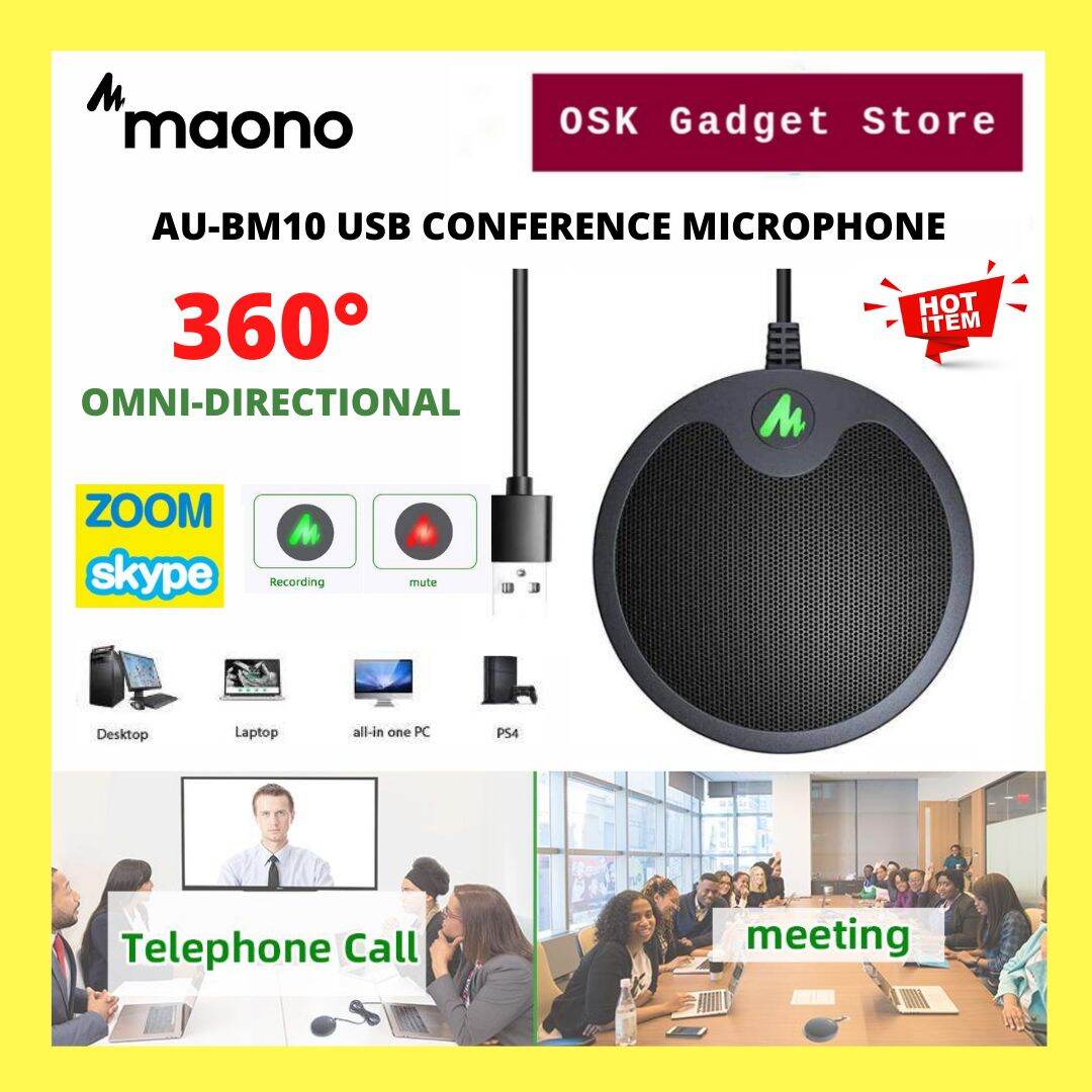 Maono AU-BM10 USB Conference Microphone 360° Omni Directional | Plug ...