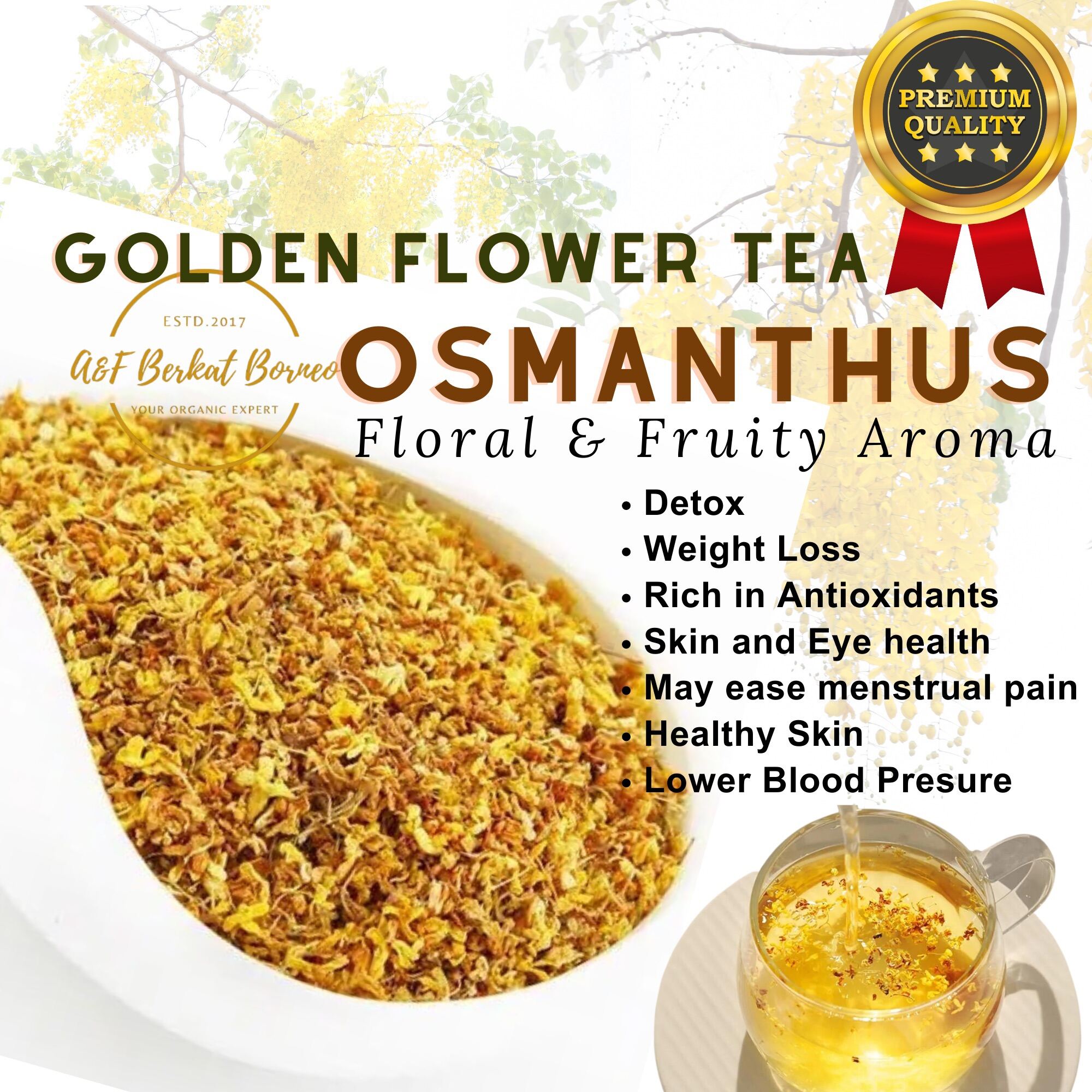 [Flower Tea] Golden Osmanthus Healthy Tea (15 GRAM) | Lazada