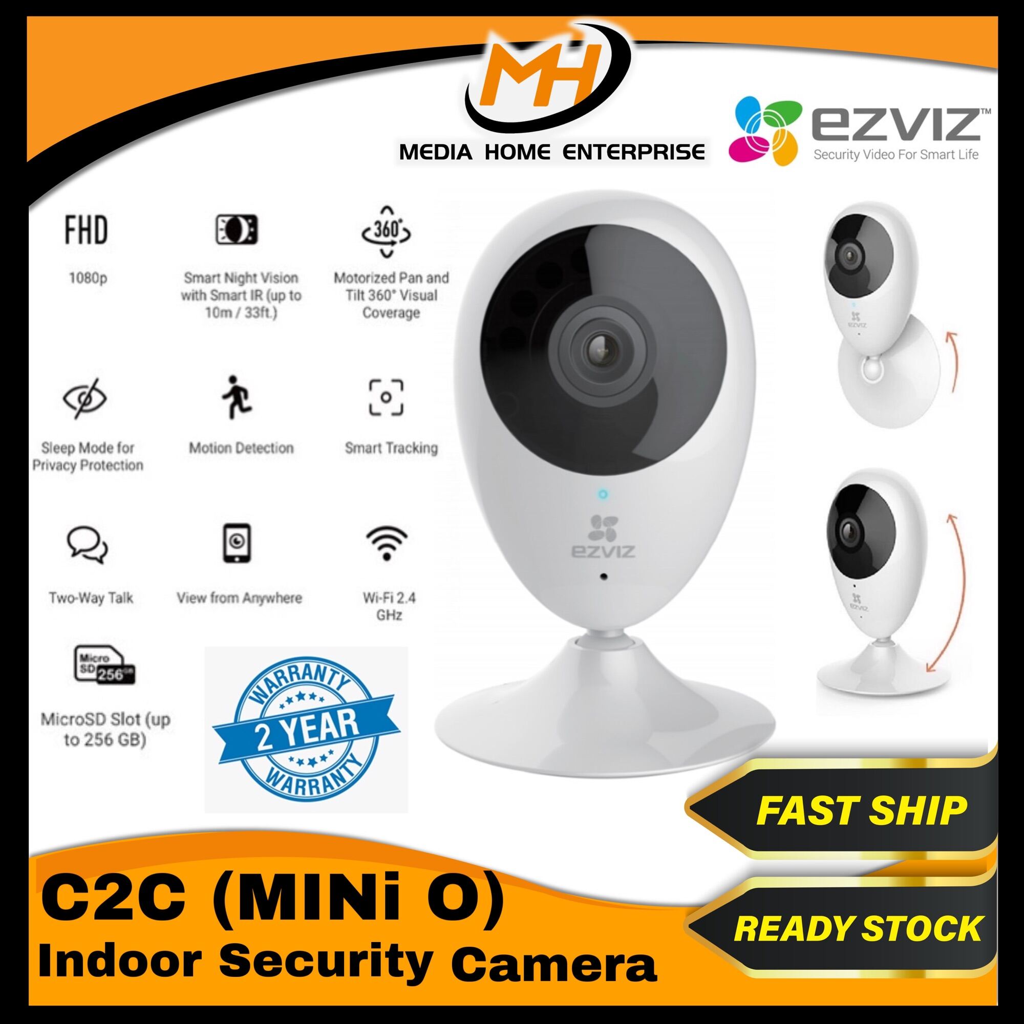 EZVIZ C2C 1080P CCTV 32/64/128/256GB, Wi-Fi Indoor2 Way Audio , Night ...