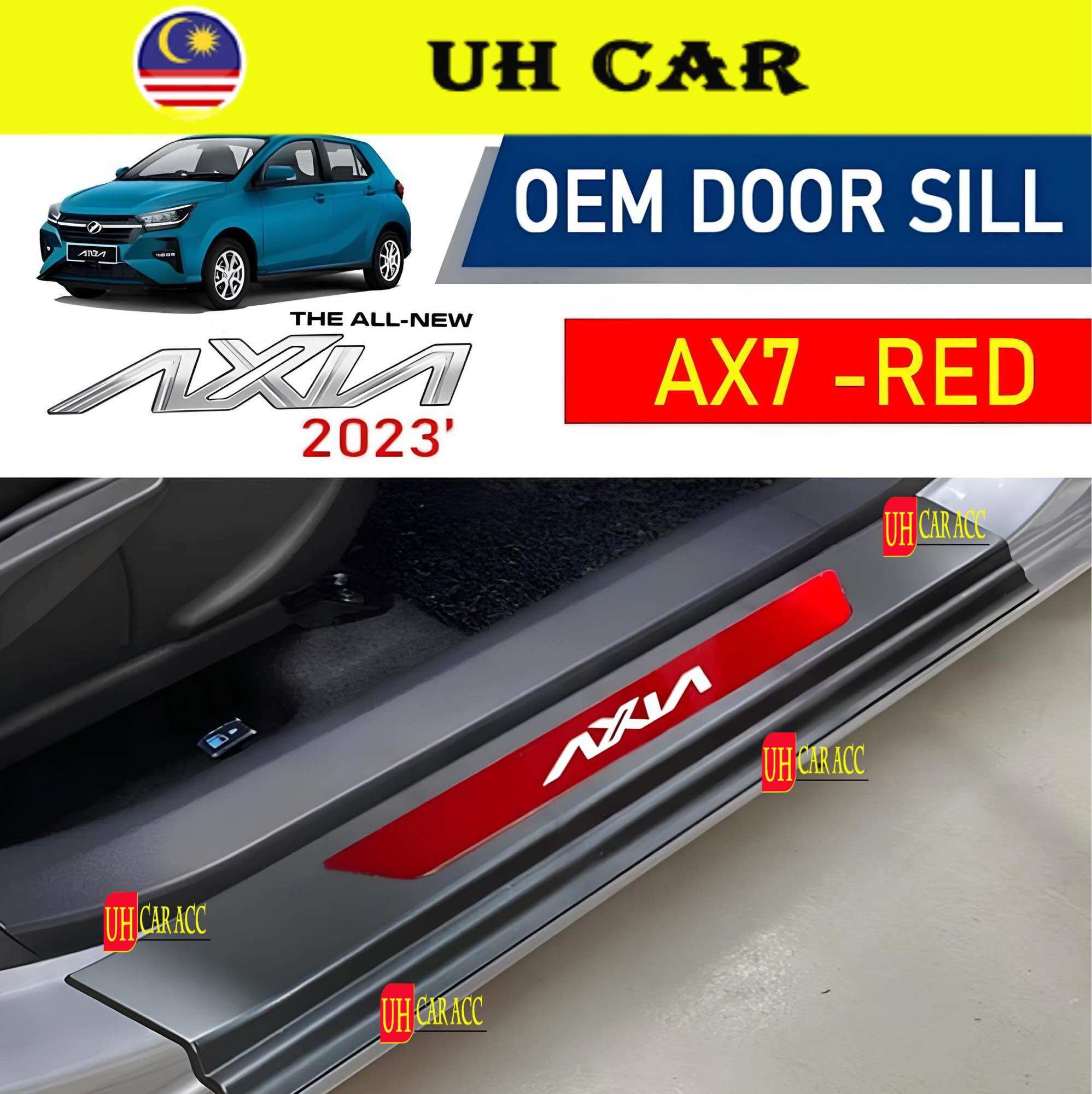 (NO LED) Perodua Axia 2023 2024 Door Step Side Step Sill Plate Scuff ...