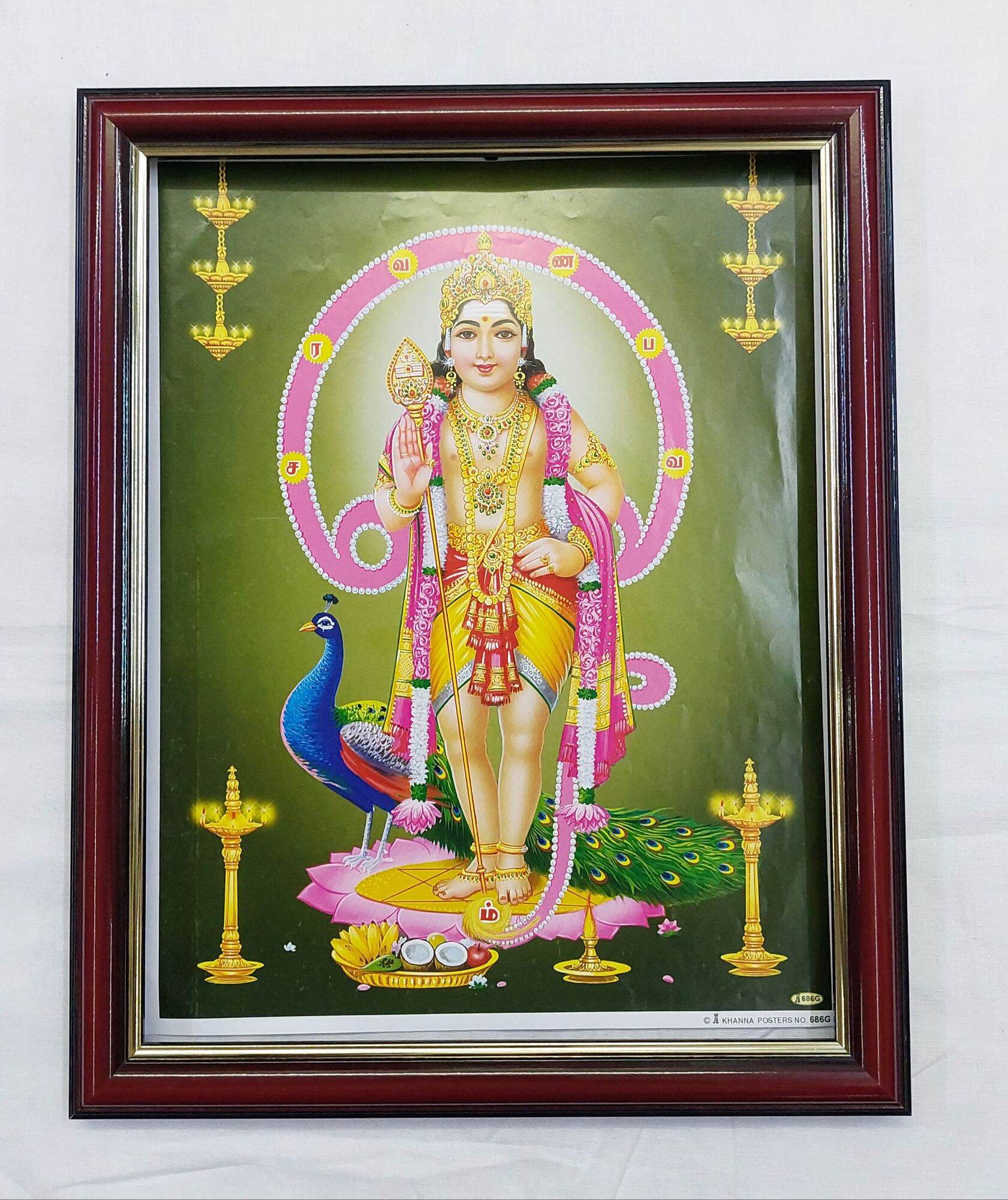 Murugan A4 Photo Frame with Glass Murugan Valli Thevanai Picture | Lazada