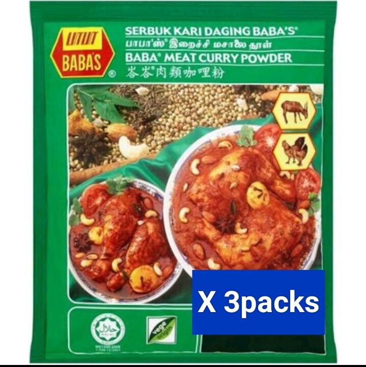 Babas Serbuk Rempah Kari Daging/ Meat Curry Powder Babas 3peks X 25g ...