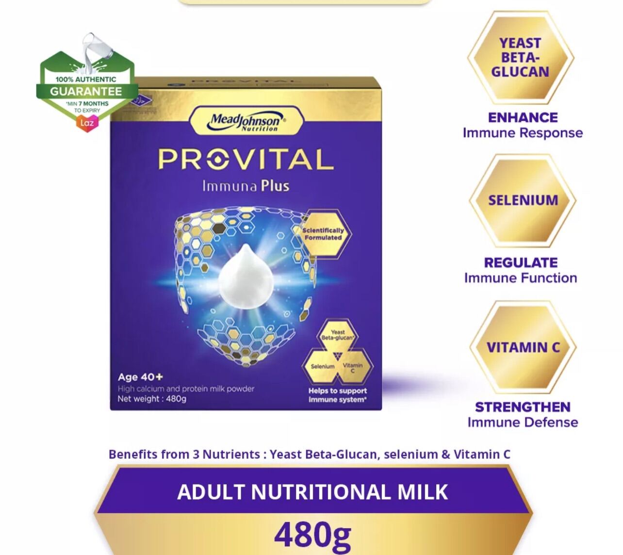 Provital Immuna Plus Adult Milk 480g | Lazada