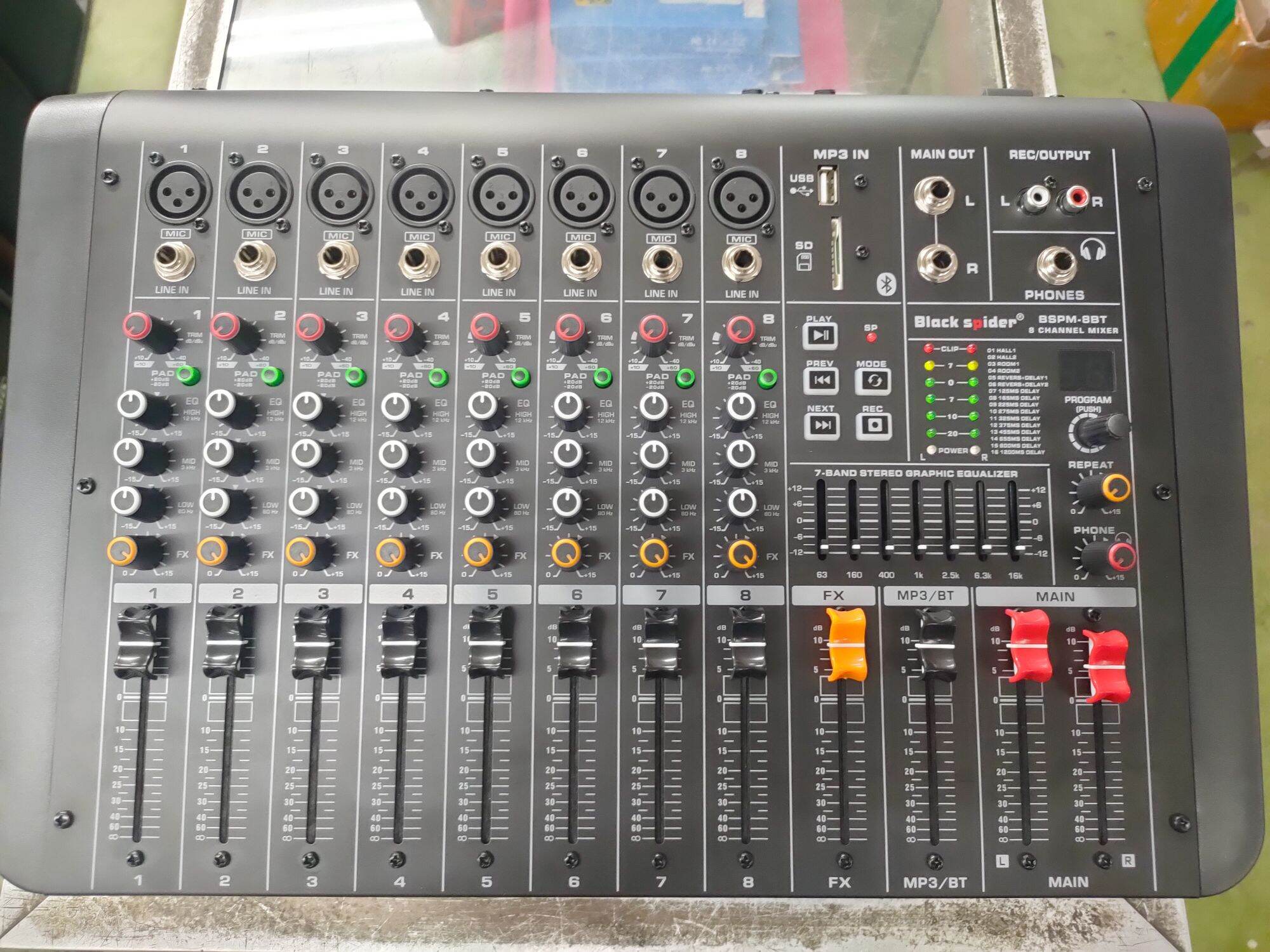 BLACK SPIDER BSPM-8BT 8 CHANNEL POWER MIXER | Lazada